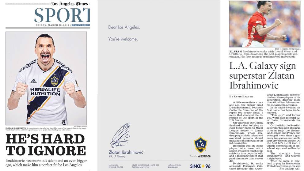 Bekräftat: Zlatan klar för LA Galaxy | SVT Sport