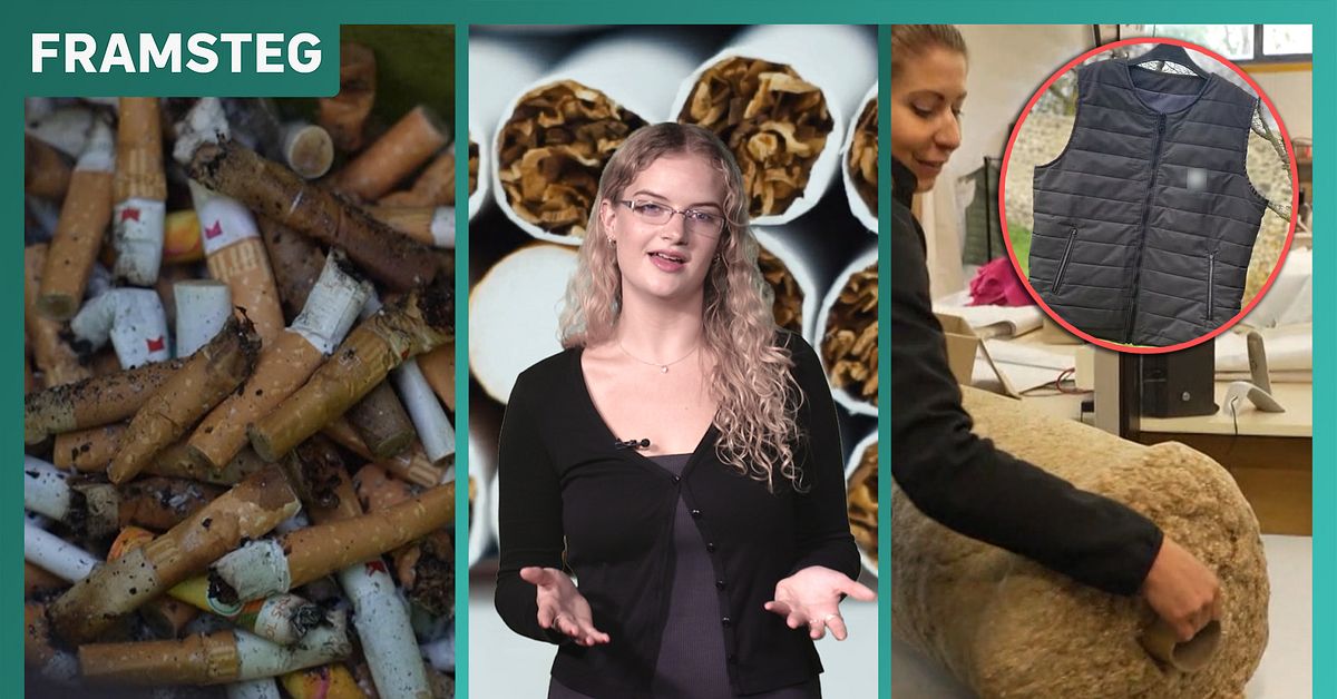 Här omvandlas fimpar – till jackor och isolering | SVT Nyheter
