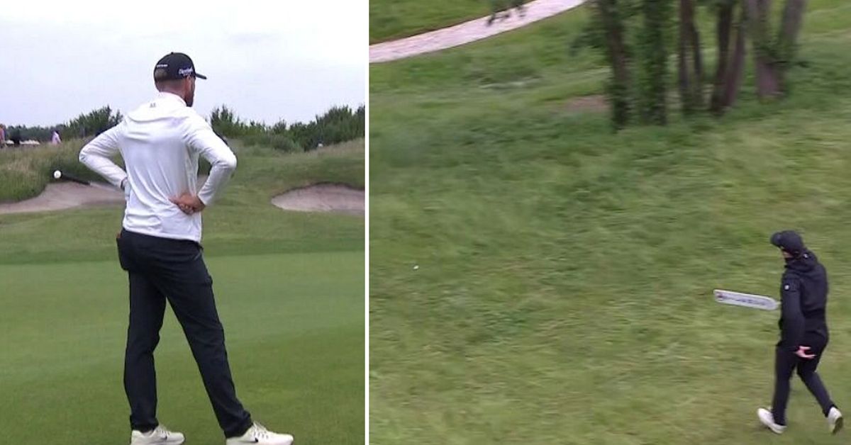 Golf: Sebastian Söderberg i ledning – trots dråpliga missen | SVT Sport