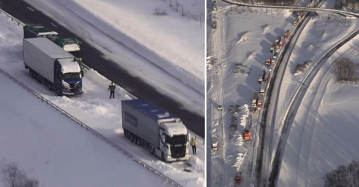 Se läget för köerna på E22 mellan Hörby och Kristianstad från ovan ...