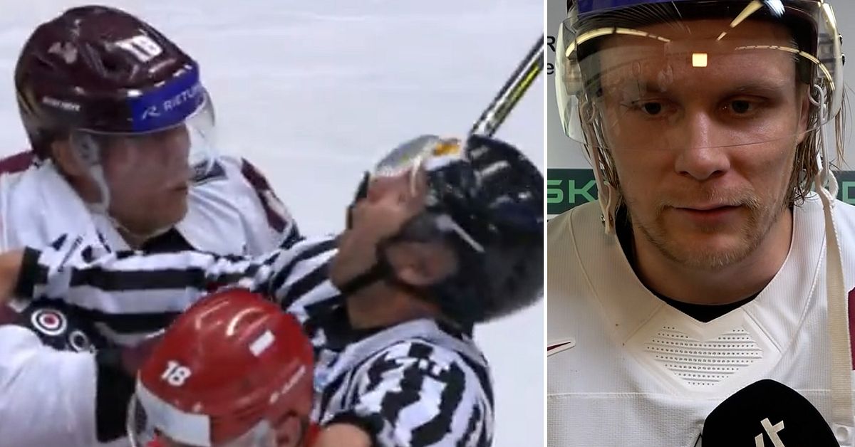 Ishockey: Lettlands Rodrigo Abols slog till domaren – och blev matchens ...