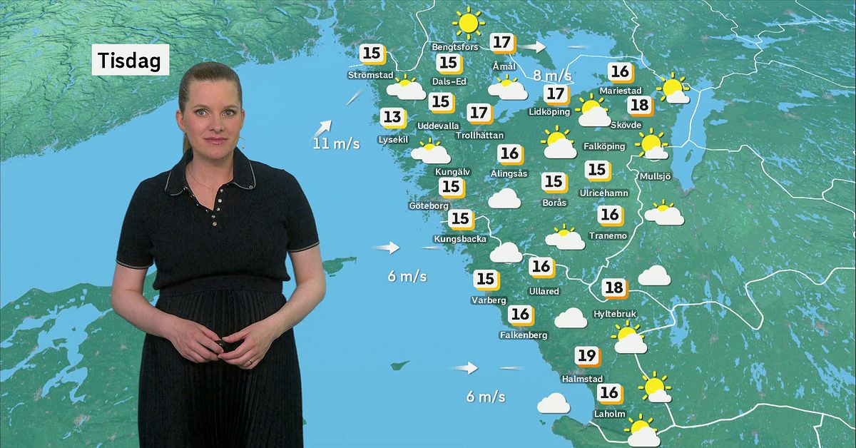 Moln på himlen – så blir tisdagens väder | SVT Nyheter