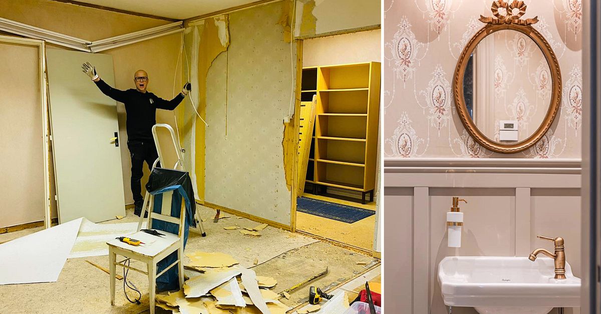Fem exempel med före- och efterbilder på Merlo slott i Timrå | SVT Nyheter