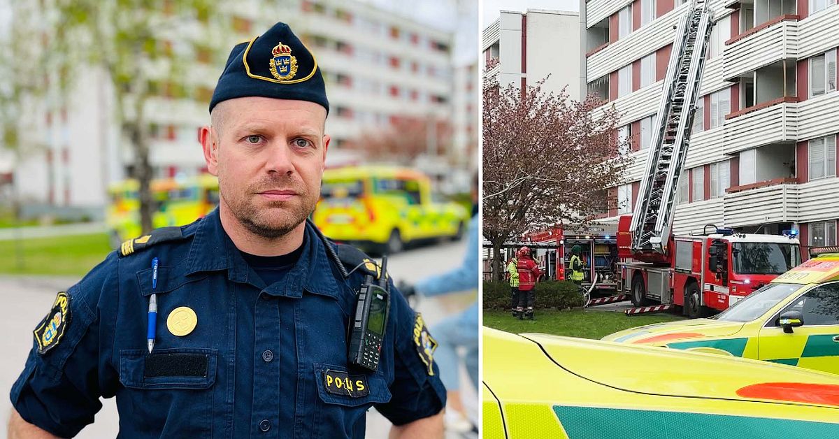 Fullt utvecklad brand i lägenhetshus i Örebro | SVT Nyheter
