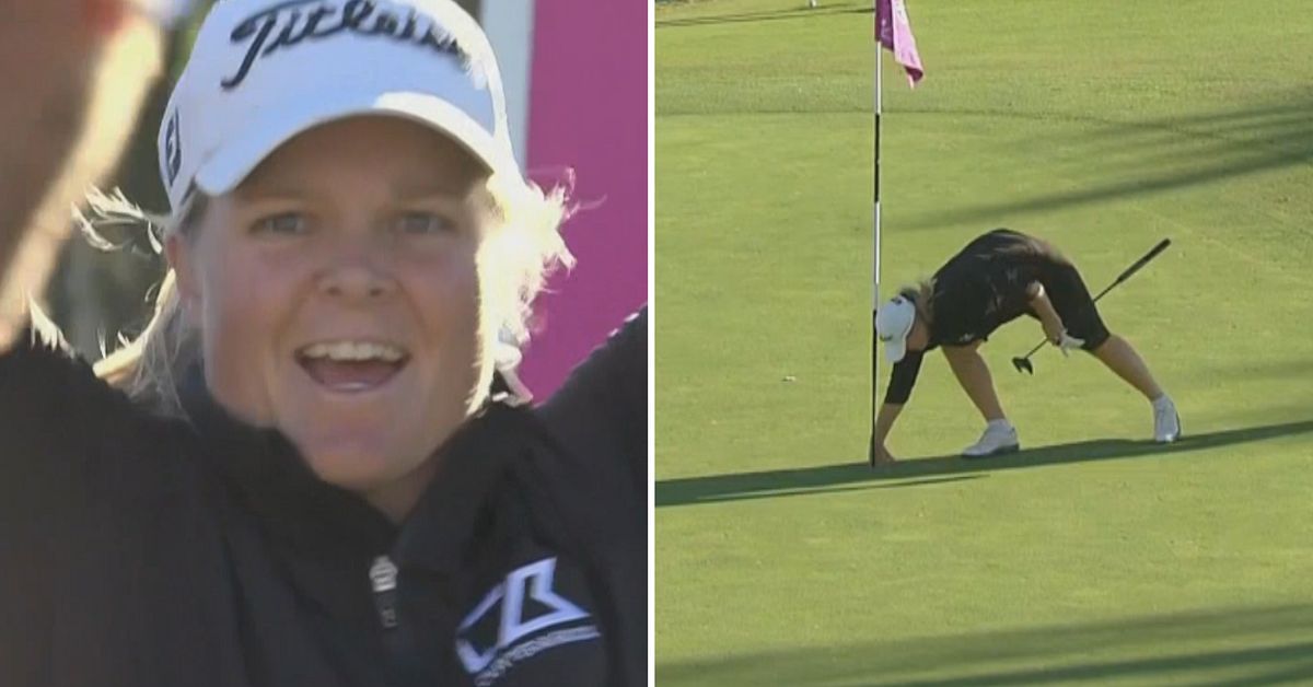 Golf: Se Caroline Hedwalls hole-in-one: ”Den är helt perfekt” | SVT Sport