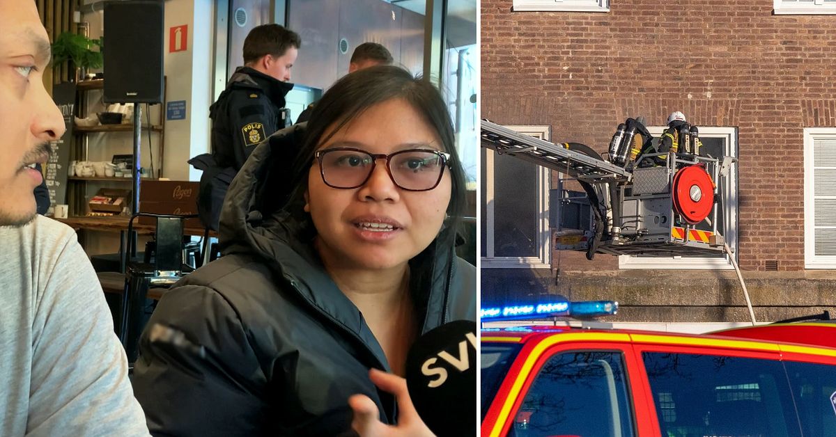 Fullt utvecklad brand i lägenhetshus i Trollhättan – ”Svårt att få kontroll” | SVT Nyheter