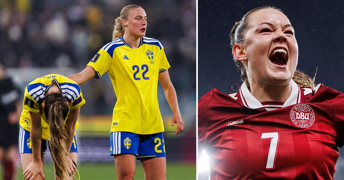 Fotboll: Sverige föll mot Danmark i VM-kvalet – avgjorde på tilläggstid ...