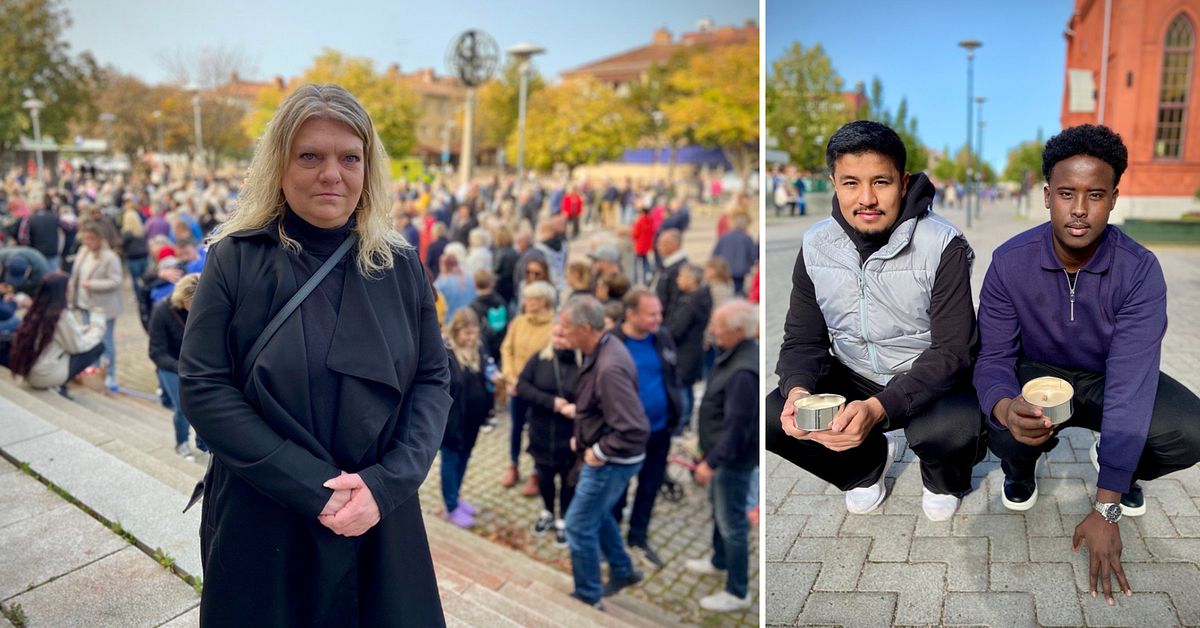 Efter dödsskjutningen – här samlas Sandviken mot våldet | SVT Nyheter