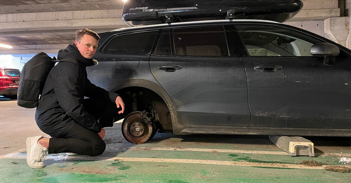 Linus hittade sin bil utan hjul – stöldvåg i Skåne | SVT Nyheter