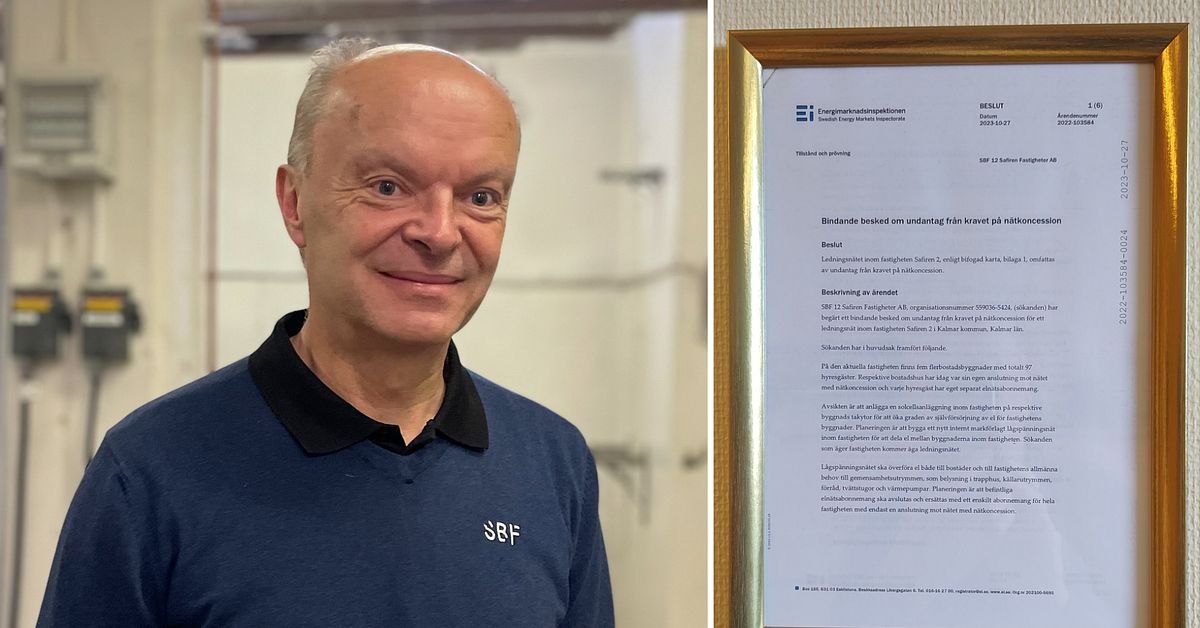 Beskedet: Bostadsbolag i Kalmar får rätt att bygga eget elnät | SVT Nyheter