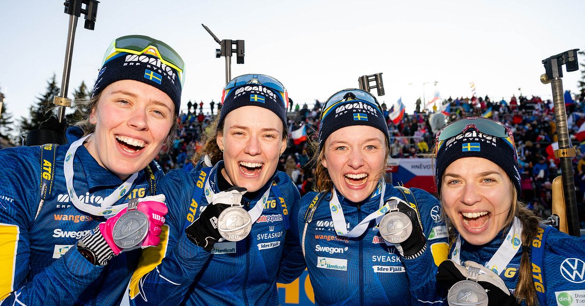 Skidskytte: Sverige tog VM-silver i damernas stafett | SVT Sport