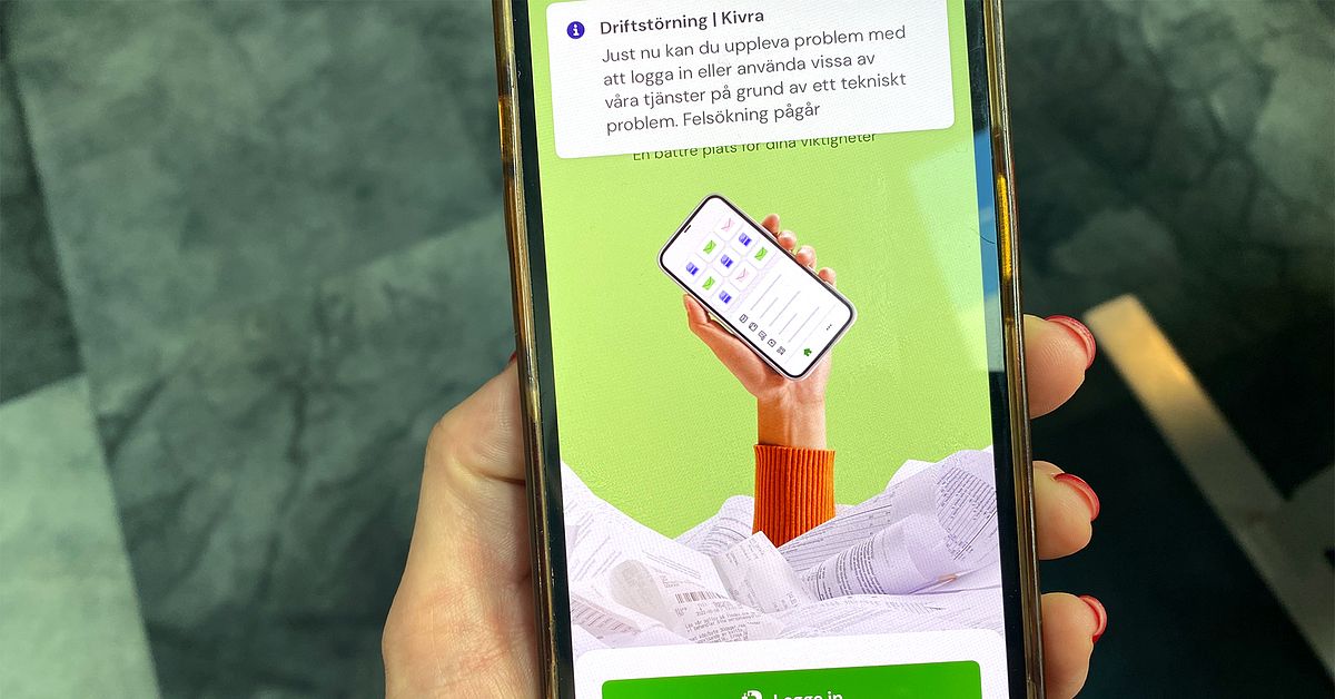 Kivra ligger nere – går inte att logga in | SVT Nyheter