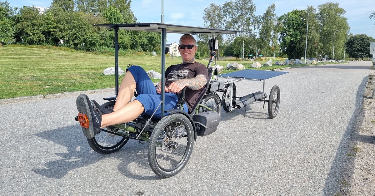 Alex ska resa jorden runt på unik liggcykel med solceller: ”Det är nu ...