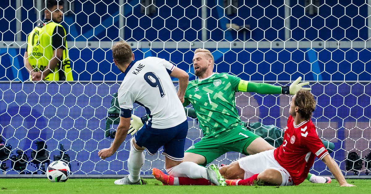 Se Harry Kanes ledningsmål mot Danmark | SVT Nyheter