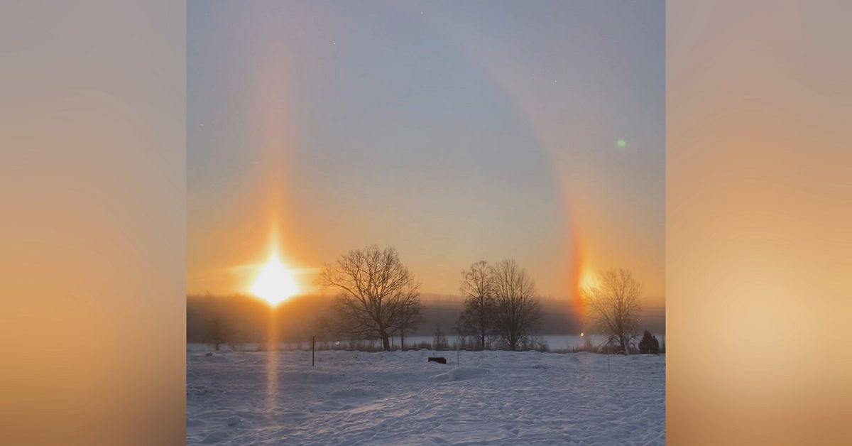 Anna fångade vacker vinter-halo i Ydre | SVT Nyheter