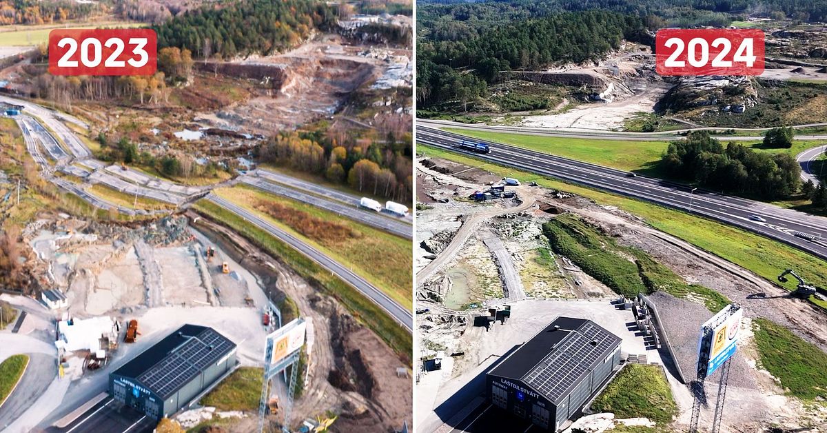 Se drönarbilderna som visar hur E6 byggts upp – ett år efter skredet i ...