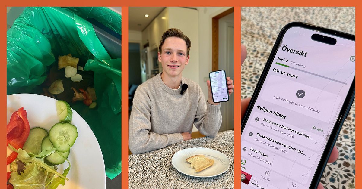 Så minskar Isak, 17, i Varberg familjens matsvinn – skapade egen app ...