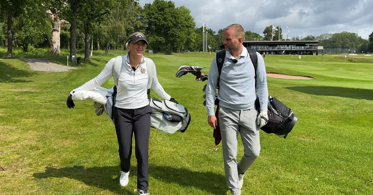Se när SVT:s reporter spelar mot nya golfproffset | SVT Nyheter