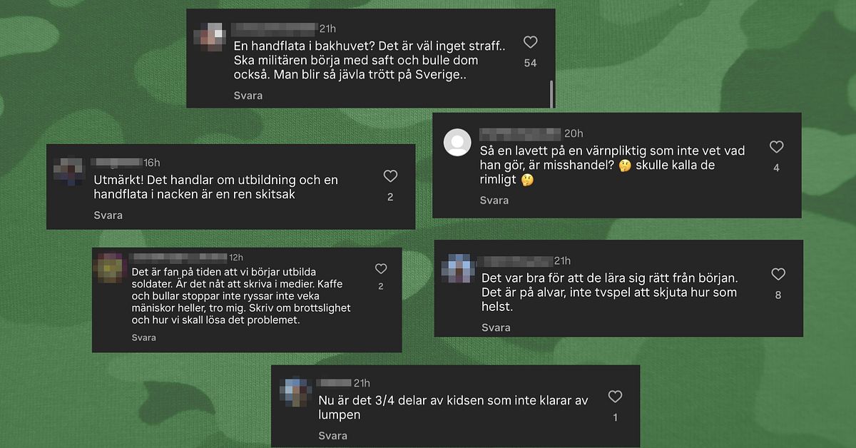Kommentarsfältet efter förnedringen av värnpliktig på F16: ”En ...