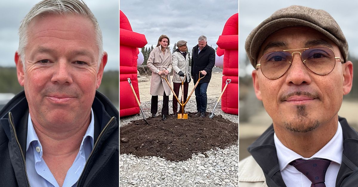 Spaden i jorden för nya handelsplatsen i Lillänge | SVT Nyheter