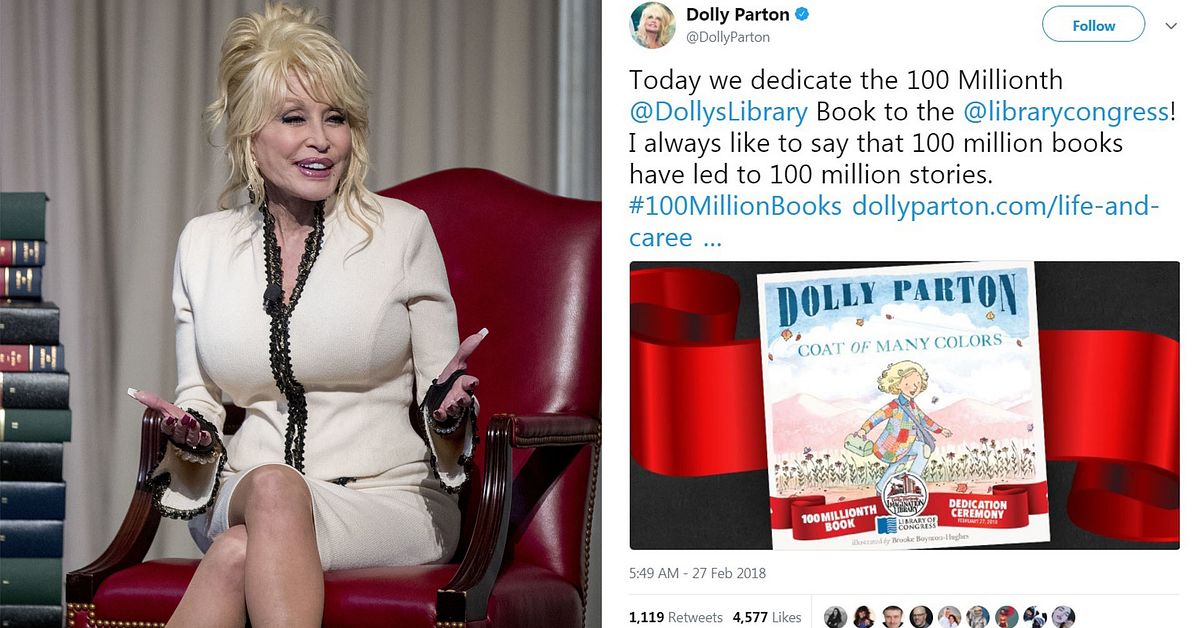 Dolly Partons bokprojekt för barn når 100 miljoner utdelade böcker ...