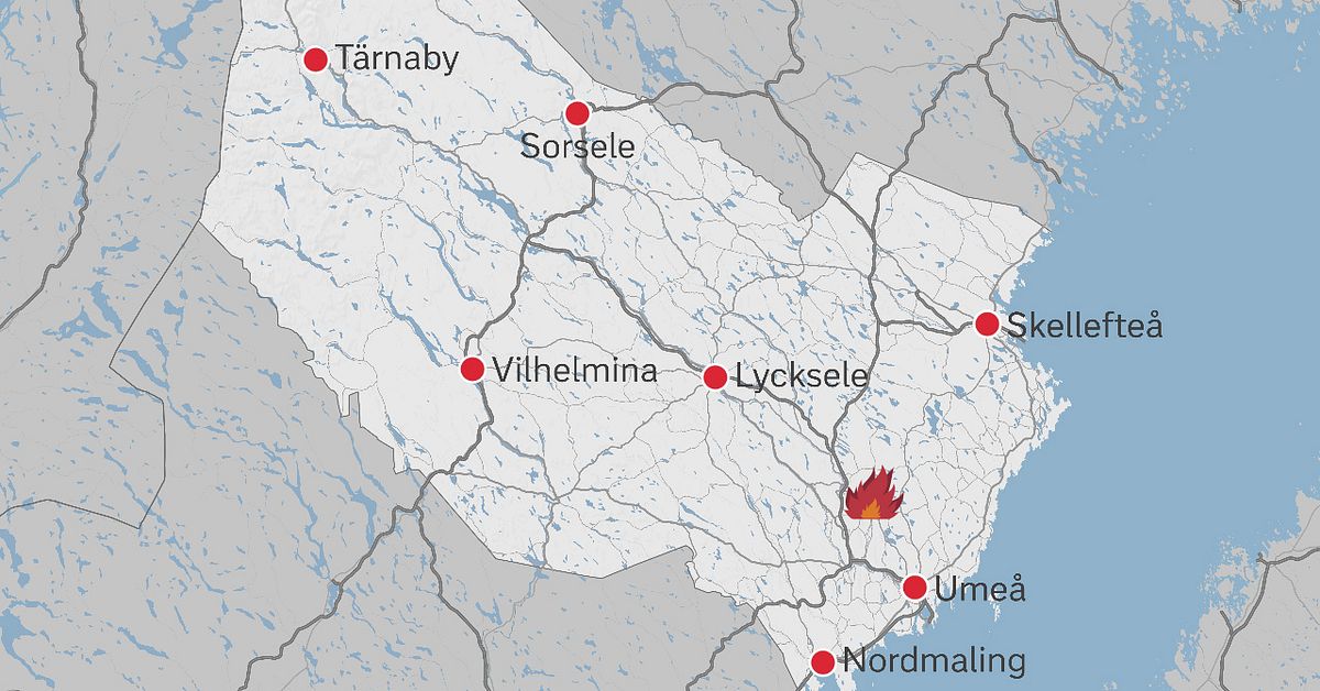 Skogsbrand i Vindeln | SVT Nyheter