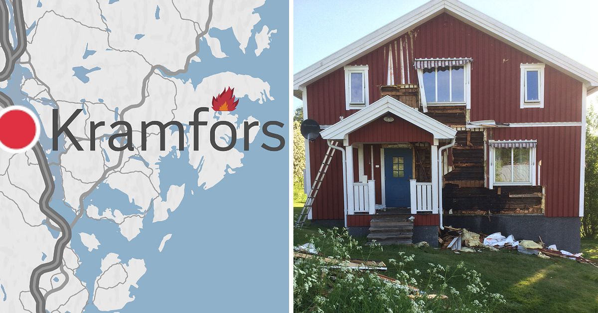 Kraftig villabrand i Nordingrå | SVT Nyheter