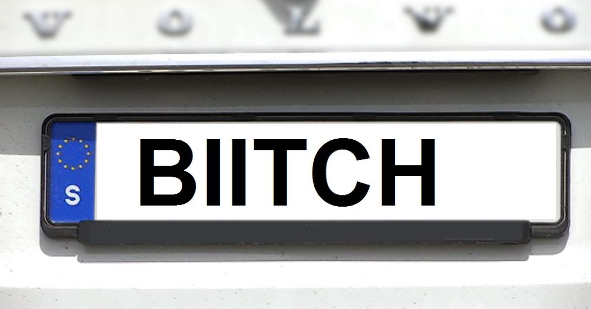 Nej till BIITCH på nummerplåten | SVT Nyheter