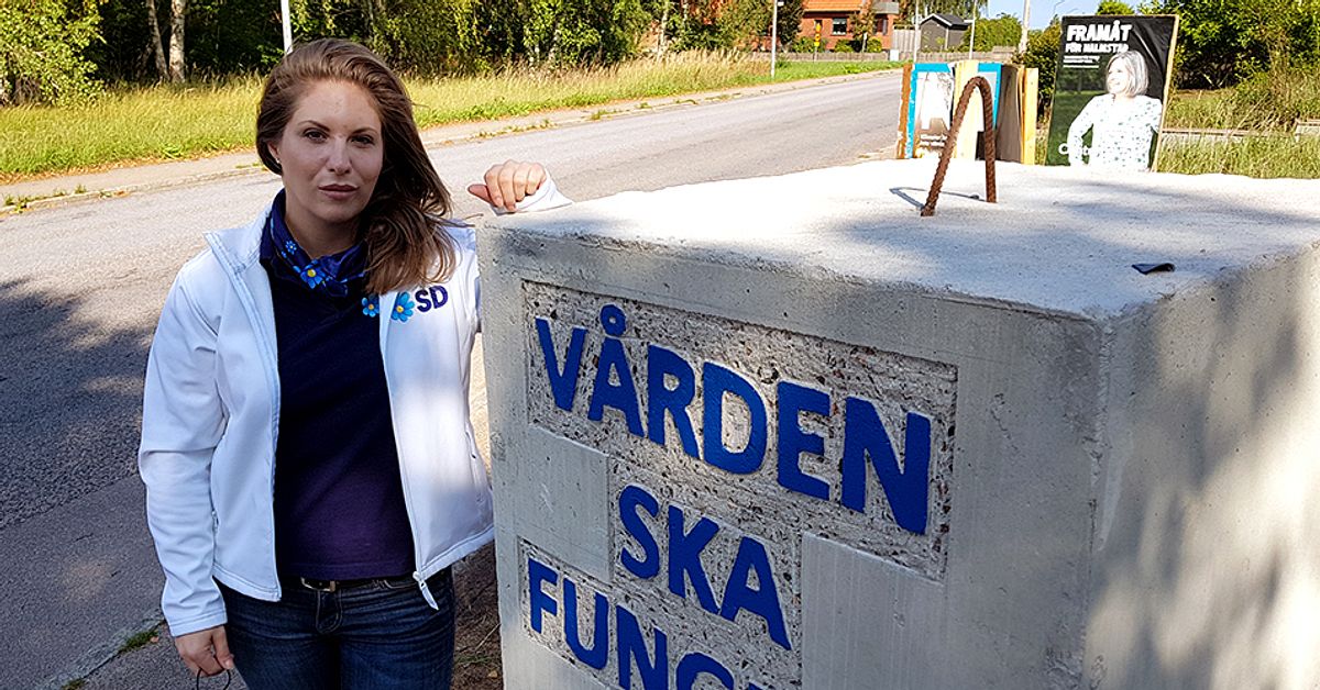 Därför satte SD upp valaffischer i betong | SVT Nyheter