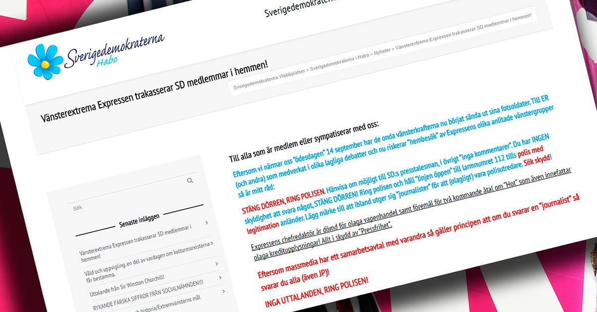 SD:s varning: Prata inte med journalister | SVT Nyheter