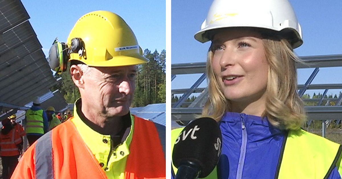 Första solcellerna på plats i Östersunds nya solcellspark | SVT Nyheter