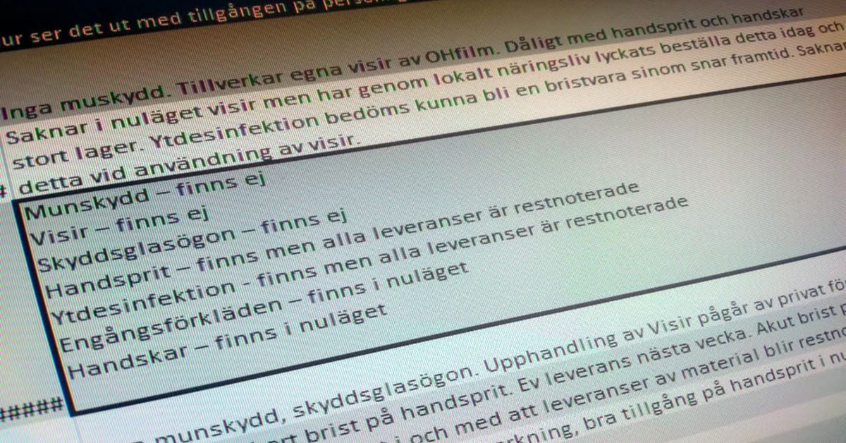 Akut materialbrist i kommunerna | SVT Nyheter