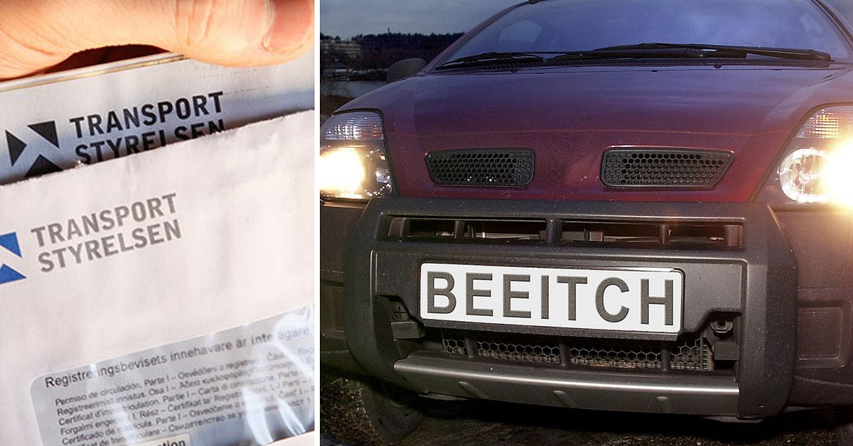 ”BEEITCH” stötande som nummerplåt | SVT Nyheter