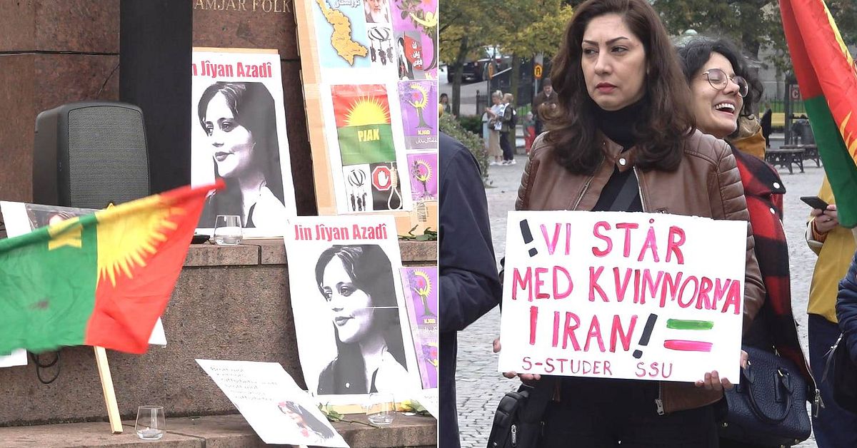 Manifestation i Karlstad för kvinnor i östra Kurdistan och Iran | SVT ...