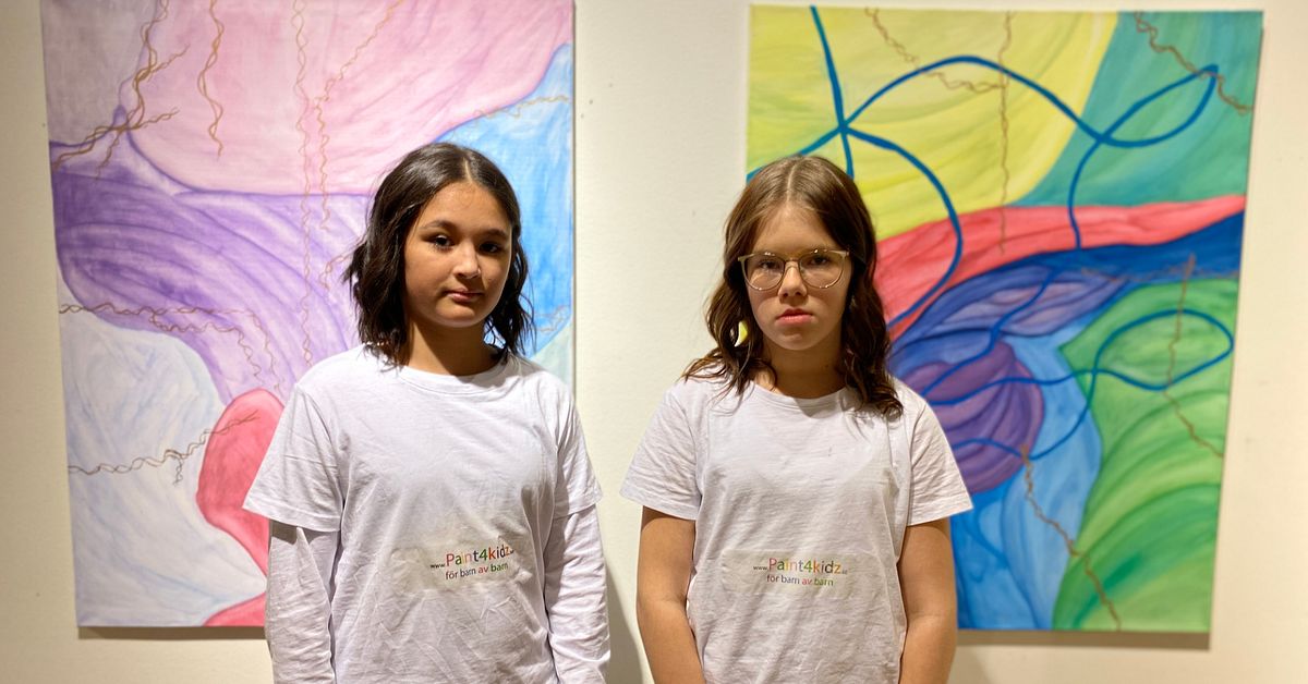 Alexandra och Nova-Li från Sala ställer ut sin konst för ekonomiskt ...