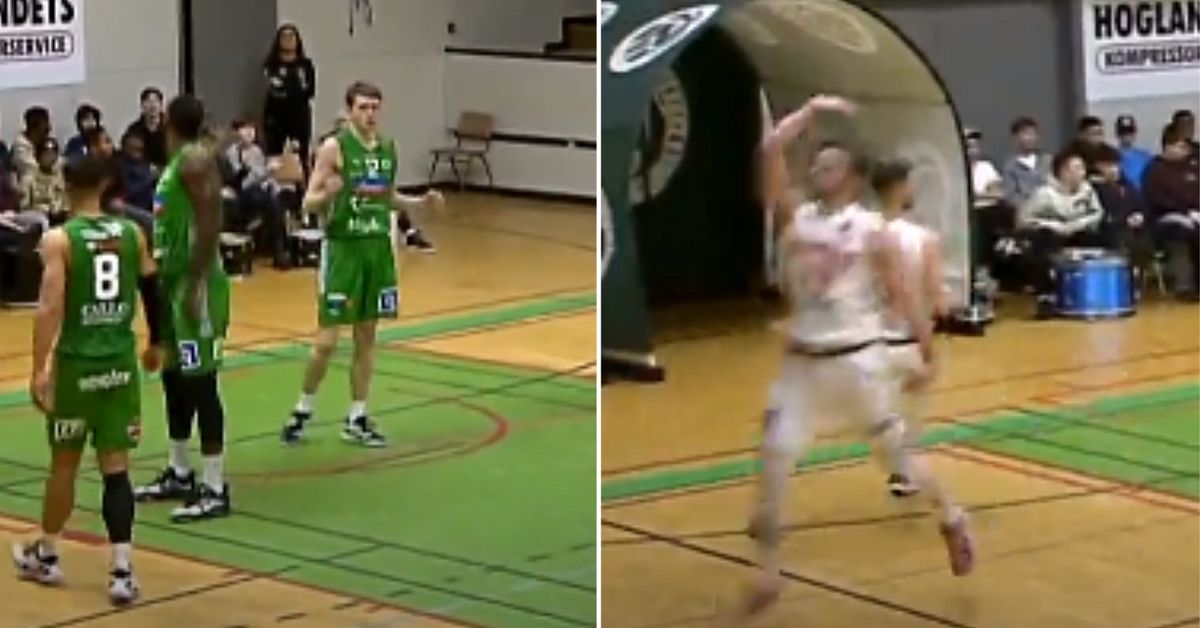 Basket: Här står Alan Zekovic för ett osannolikt konstnummer – helt i ...