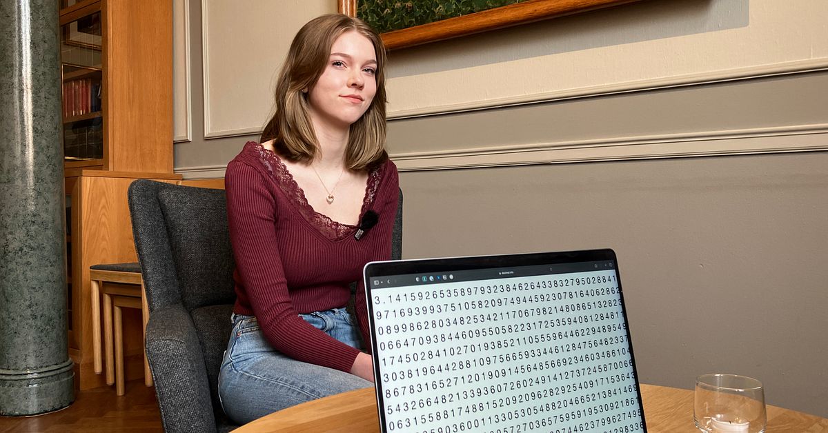 Maria, 18, från Lund slog rekord i pi-decimaler | SVT Nyheter