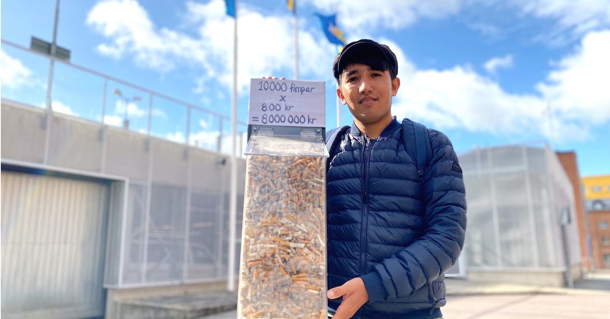 Amir har plockat fimpar värda åtta miljoner kronor i böter | SVT Nyheter