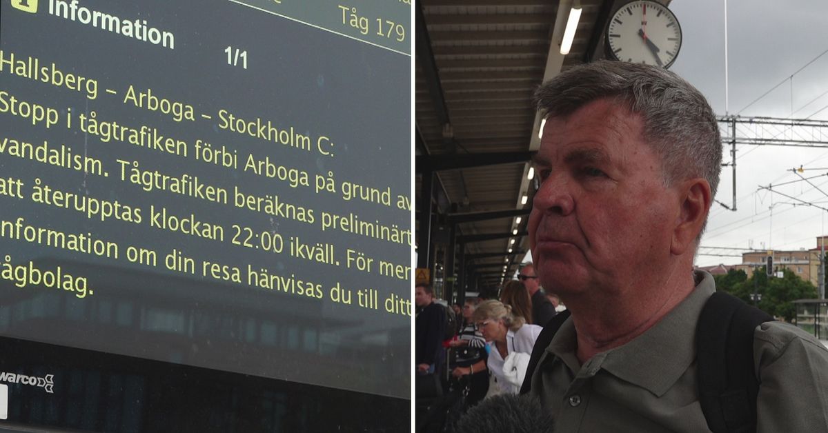 Stopp i tågtrafiken förbi Arboga efter sabotage | SVT Nyheter