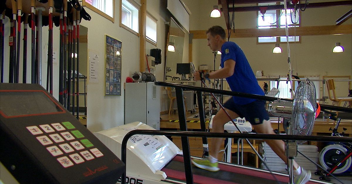 Skidåkaren Anton Persson rehabtränar på hemmaplan | SVT Nyheter