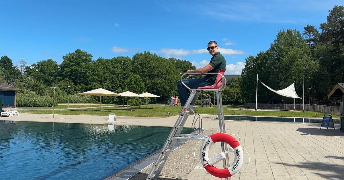 Barn hamnade i poolen – badvakt räddade med HLR | SVT Nyheter