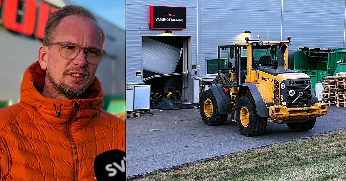 Hjullastare körde in i butik i Marieberg | SVT Nyheter