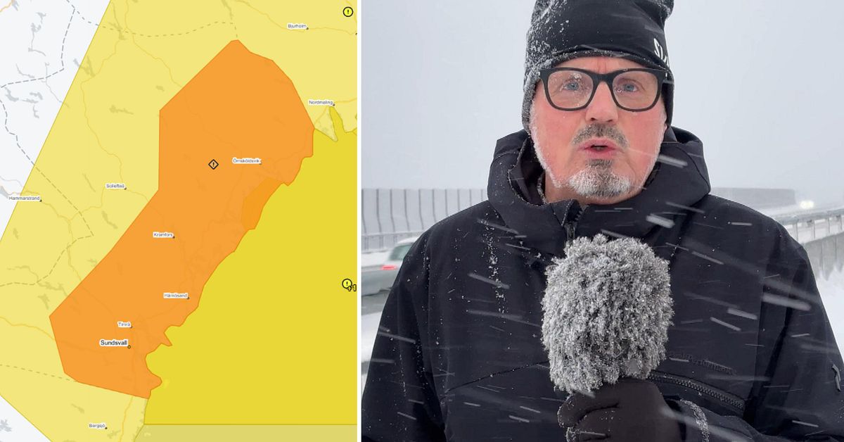 SVT:s reporter om väderläget i Västernorrland – SMHI: Röd vädervarning ...