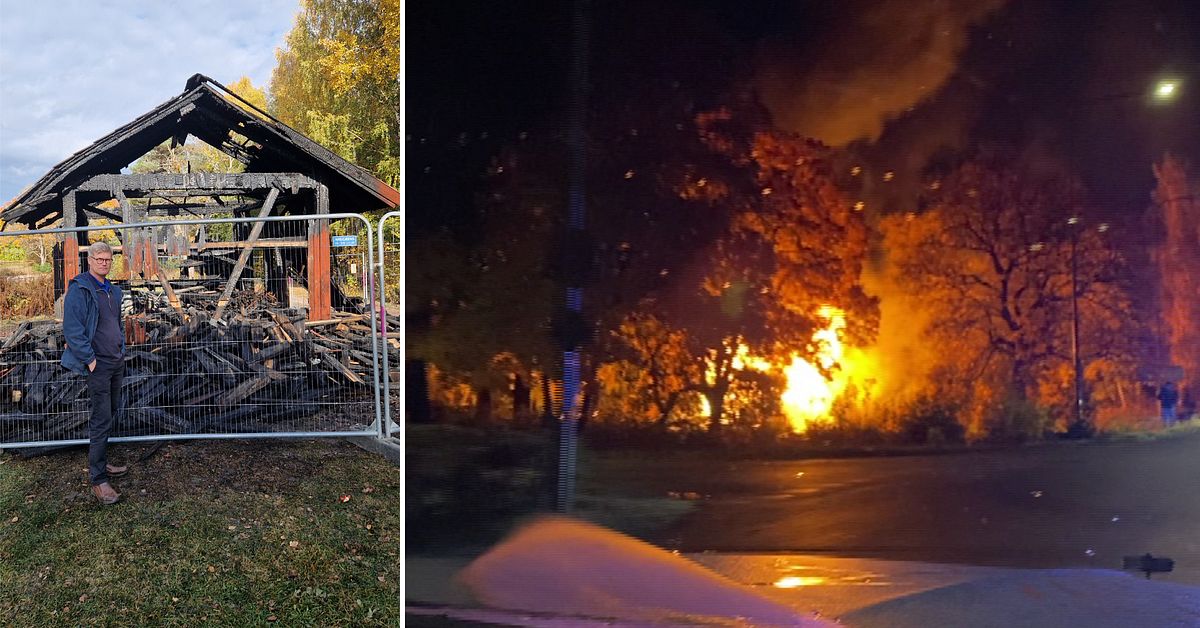 Kulturhistorisk stuga vid Strömsholms kanal förstörd i brand: ”Sorgligt ...