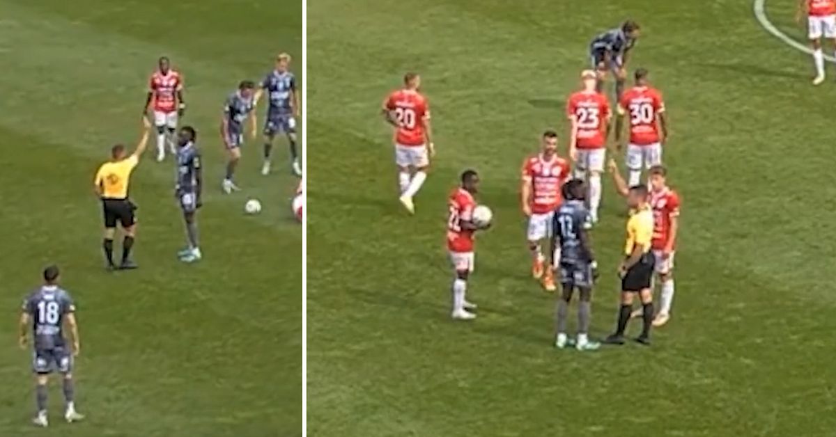 Fotboll: Märkliga situationen som tv-tittarna missade – får två gula ...
