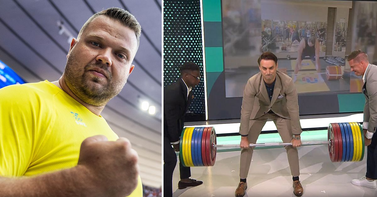 Friidrott: Ska lyfta lika tungt som Daniel Ståhl – trion i OS-magasinet får hjälpas åt | SVT Sport