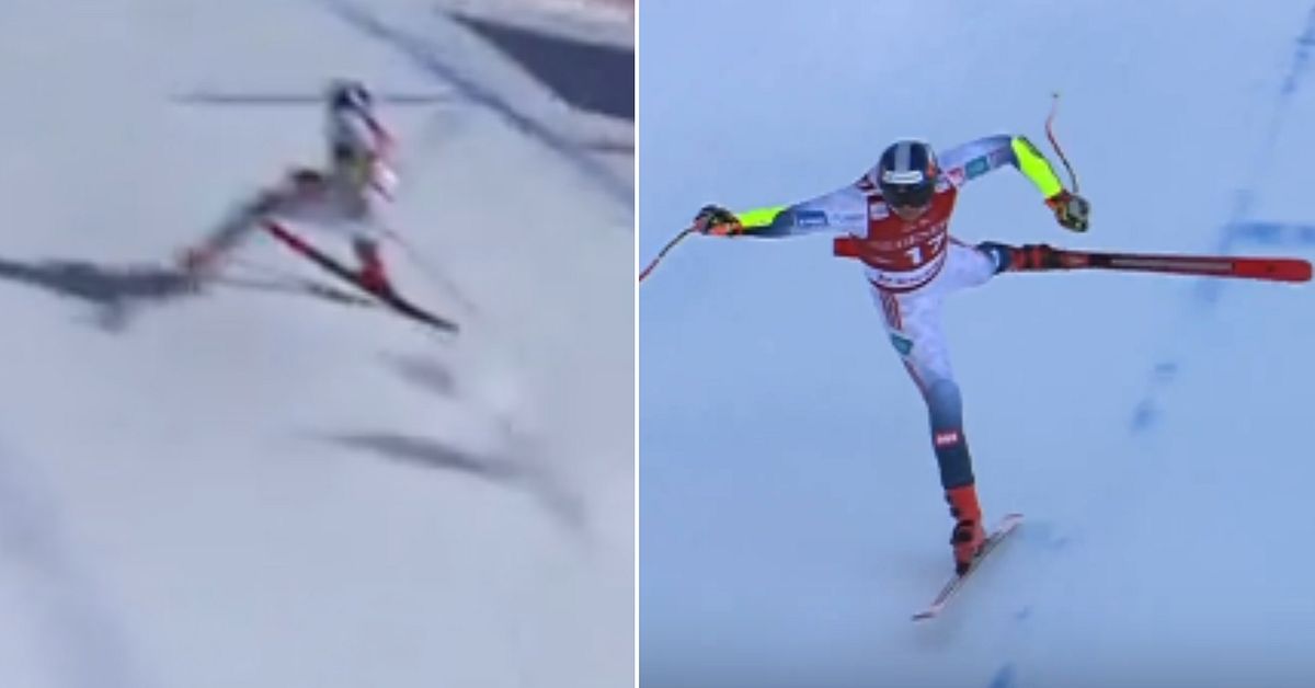 Alpint: Adrian Smiseth Sejersted med cirkusnummer i super G-tävlingen ...