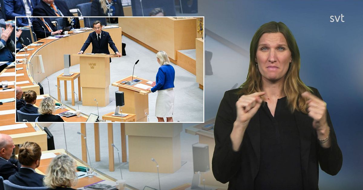 Hård ton i riksdagens första partiledardebatt | SVT Nyheter