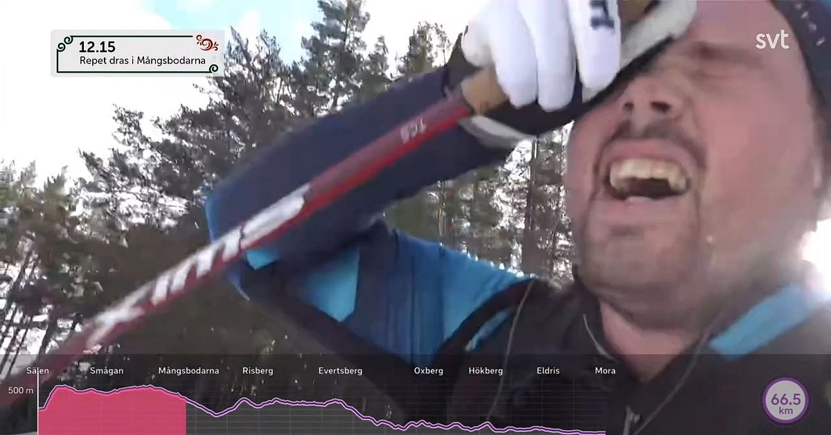 Här tokkör Gunde Svan för att klara repet i Vasaloppet | SVT Nyheter