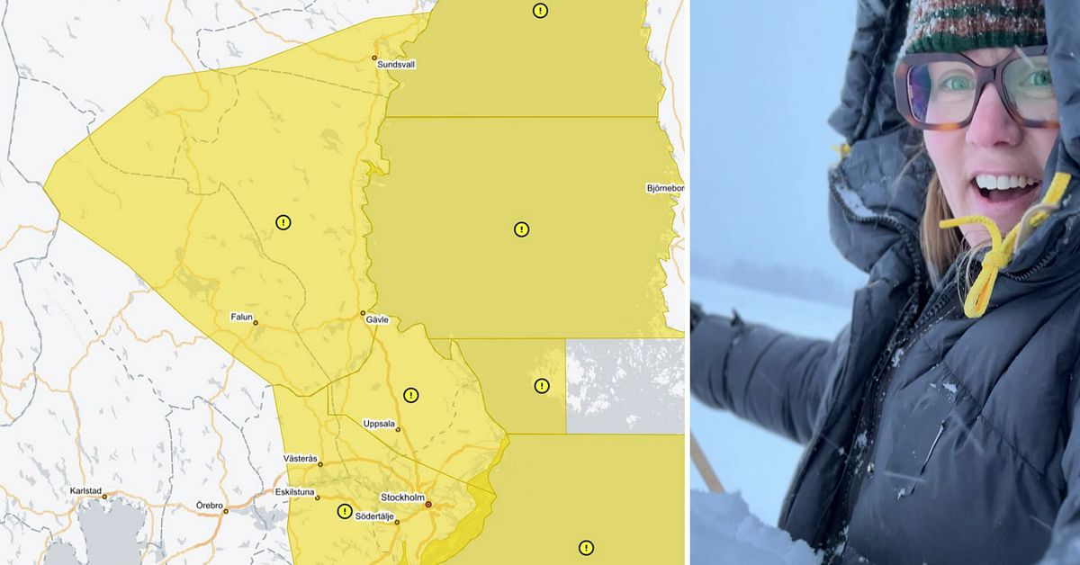 Reportern mäter snödjupet i Söderhamn | SVT Nyheter